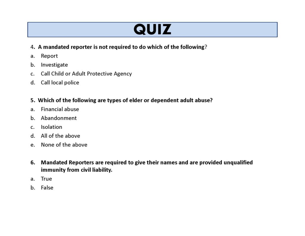 Mandated Reporter Laws